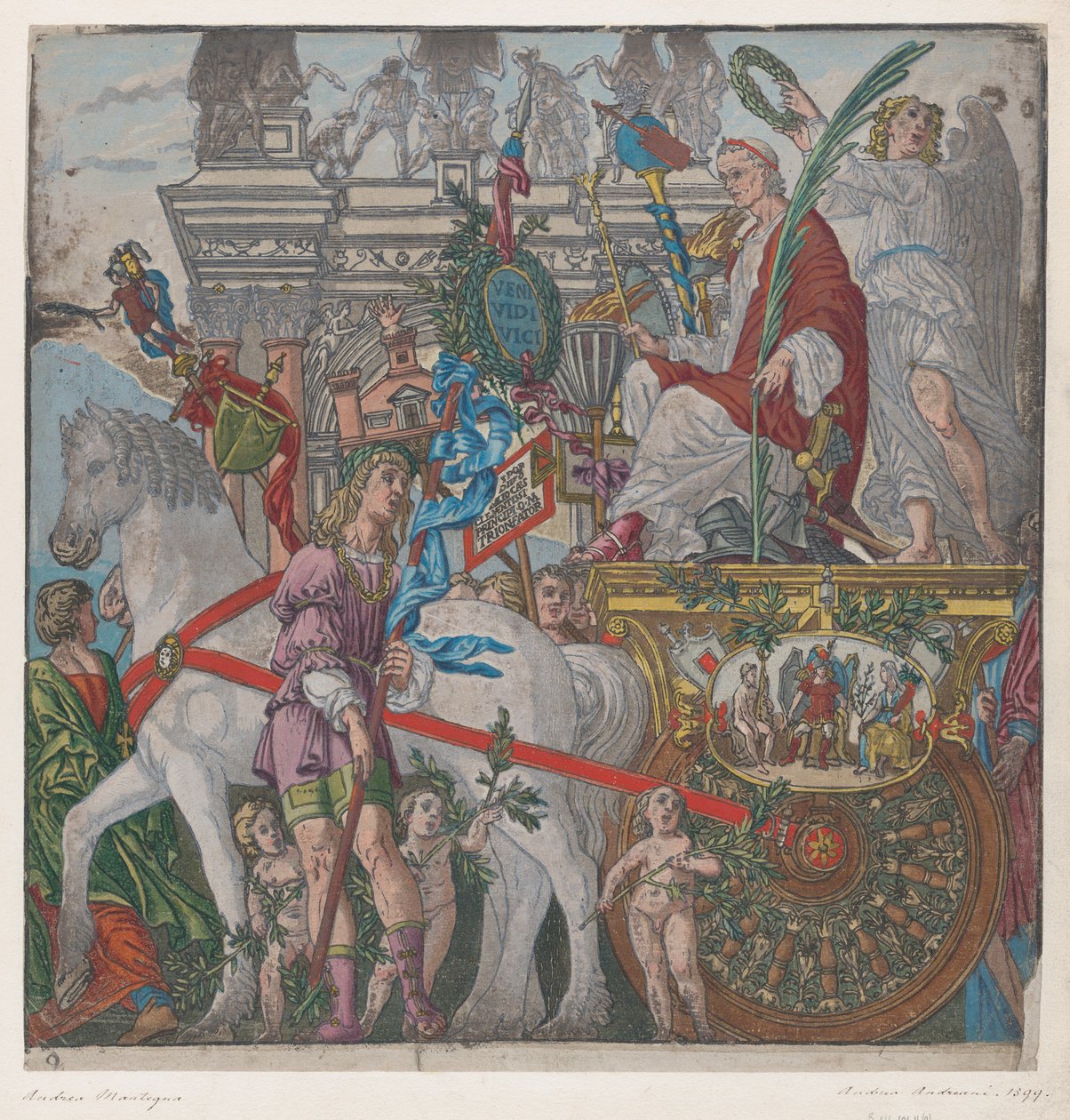 Sheet 9: Julius Caesar in His Horse-Drawn Chariot, from The Triumph of ...