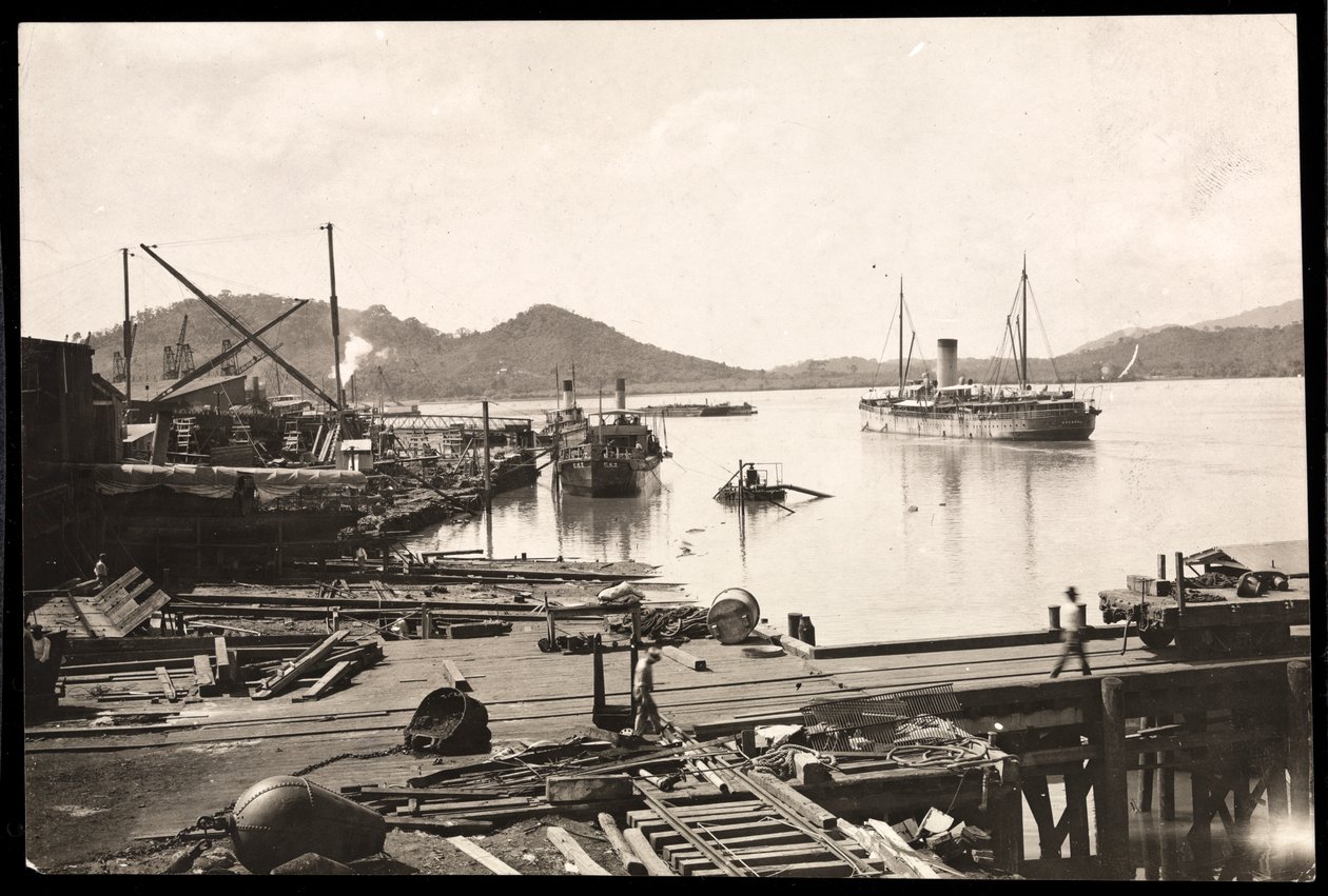 View of Pier and Ship in the Harbor at Balboa, Panama, the Pacific ...