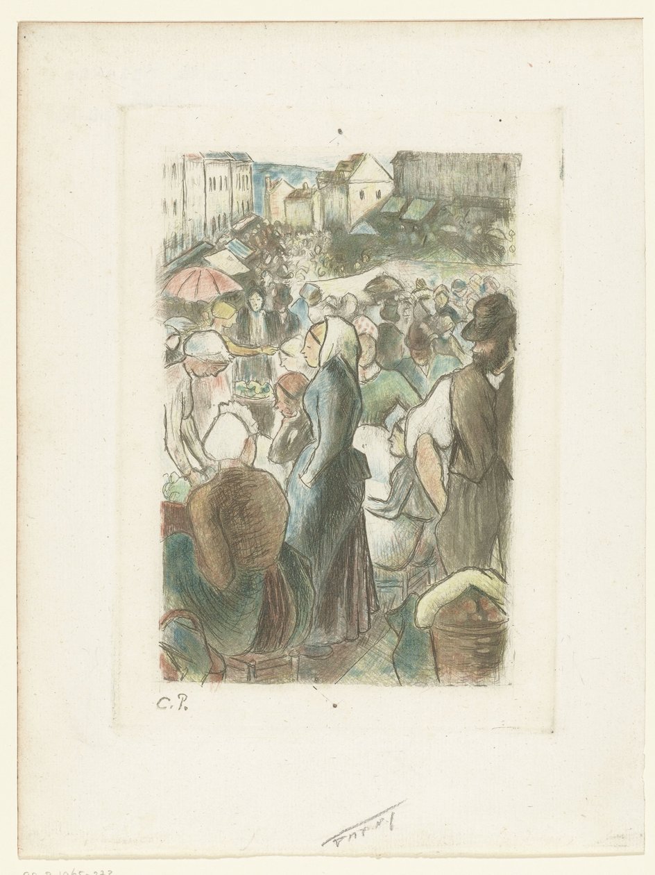Market in Gisors by Camille Jacob Pissarro: Fine art print