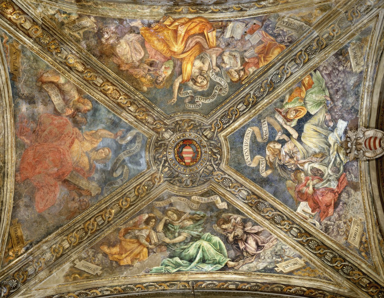 The Sibyls of Tibur, Delphi, Cumae and Hellespont, Carafa Chapel, Santa ...