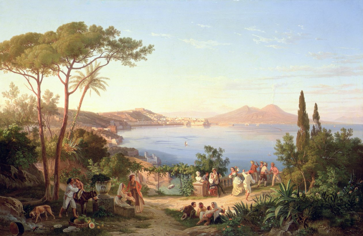 Bay of Naples with Dancing Italians