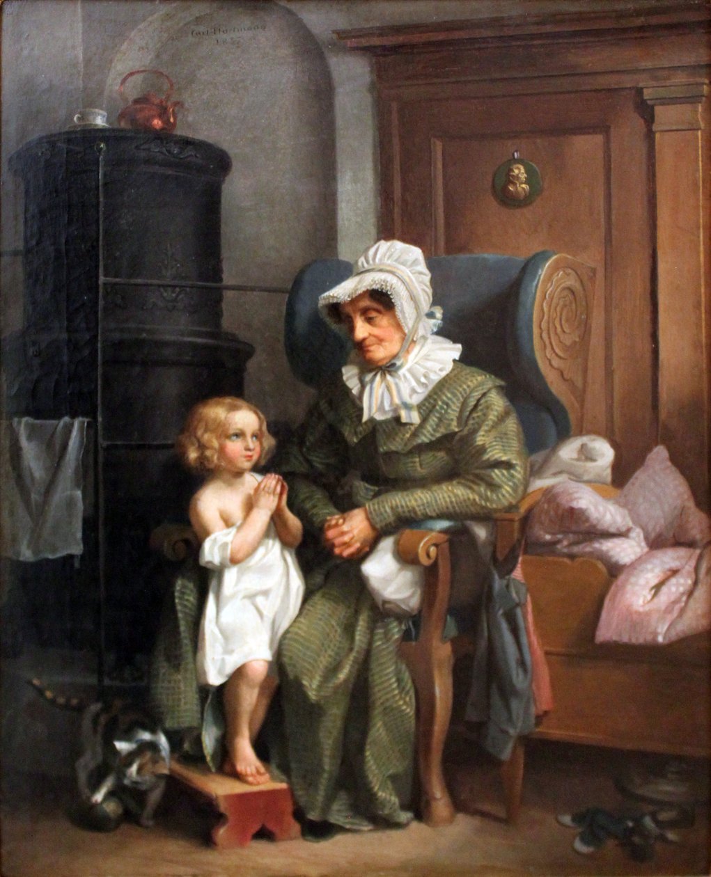 Grandmother with Praying Child by Carl Hartmann