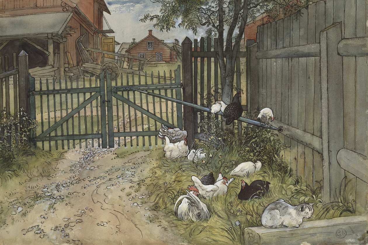 The Gate, from A Home series, c.1895 by Carl Larsson