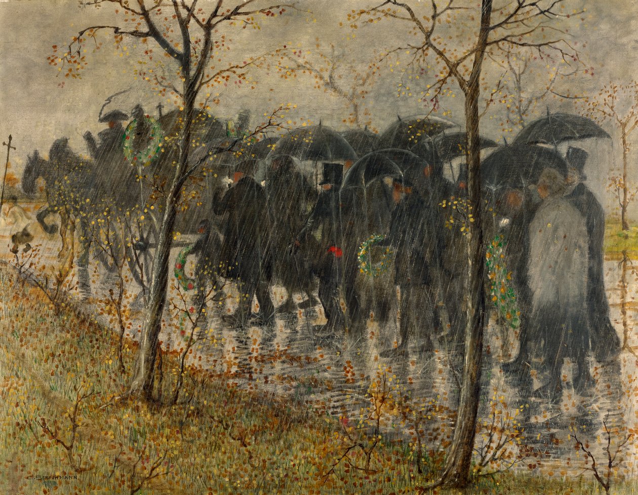 Funeral Procession in the Rain by Carl Strathmann