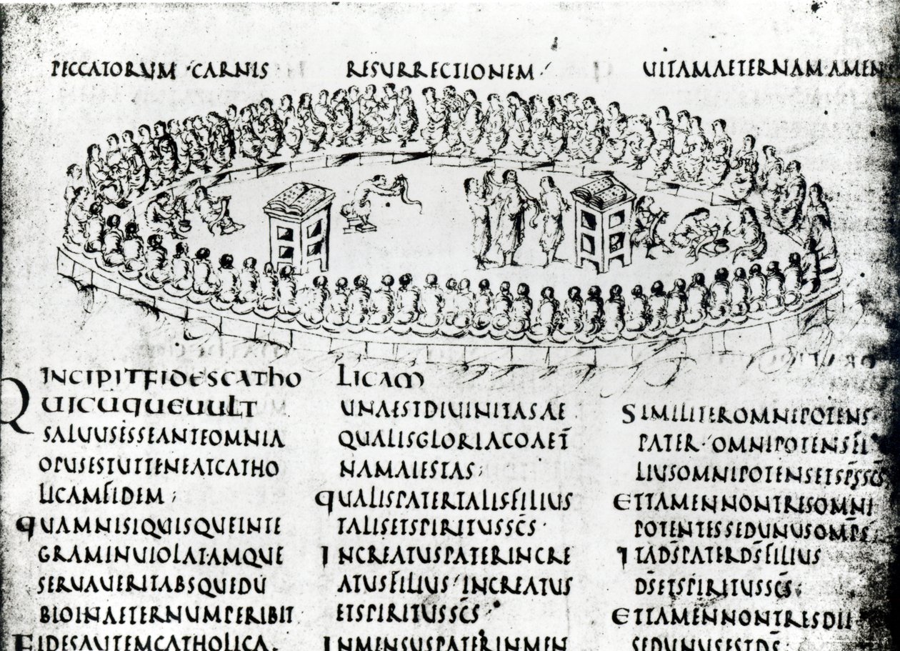 Illustration of a scene from one of the Psalms, from the Utrecht ...