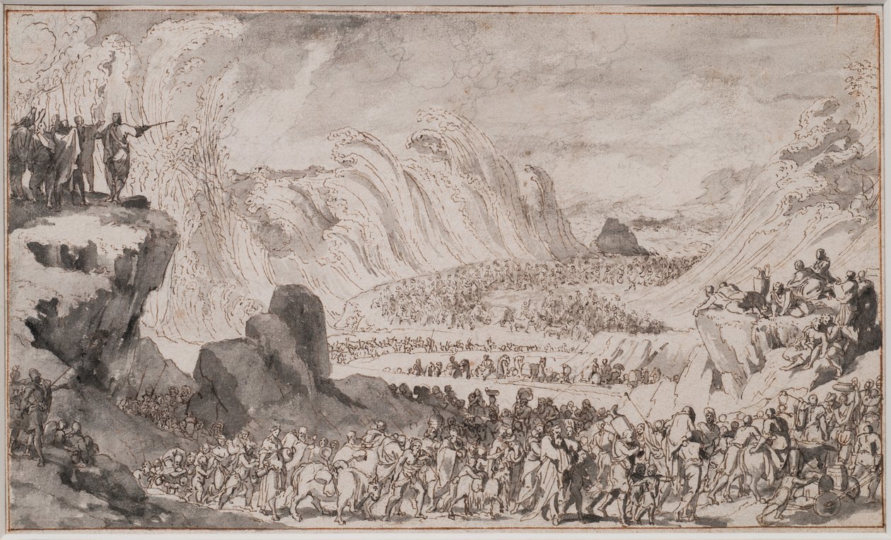 Moses Parting the Red Sea by Caspar Luyken: Fine art print