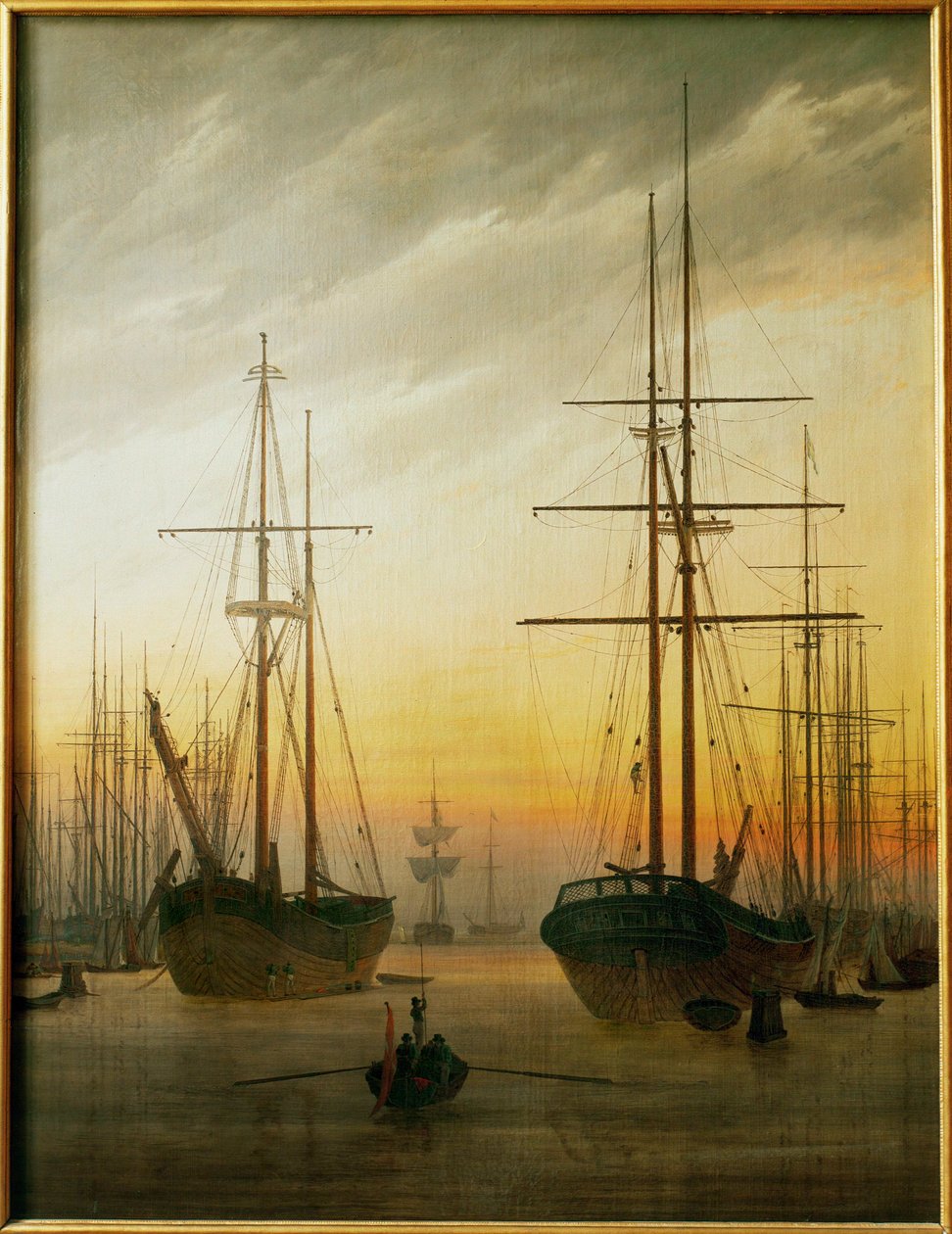 Ships in the Harbour by Caspar David Friedrich