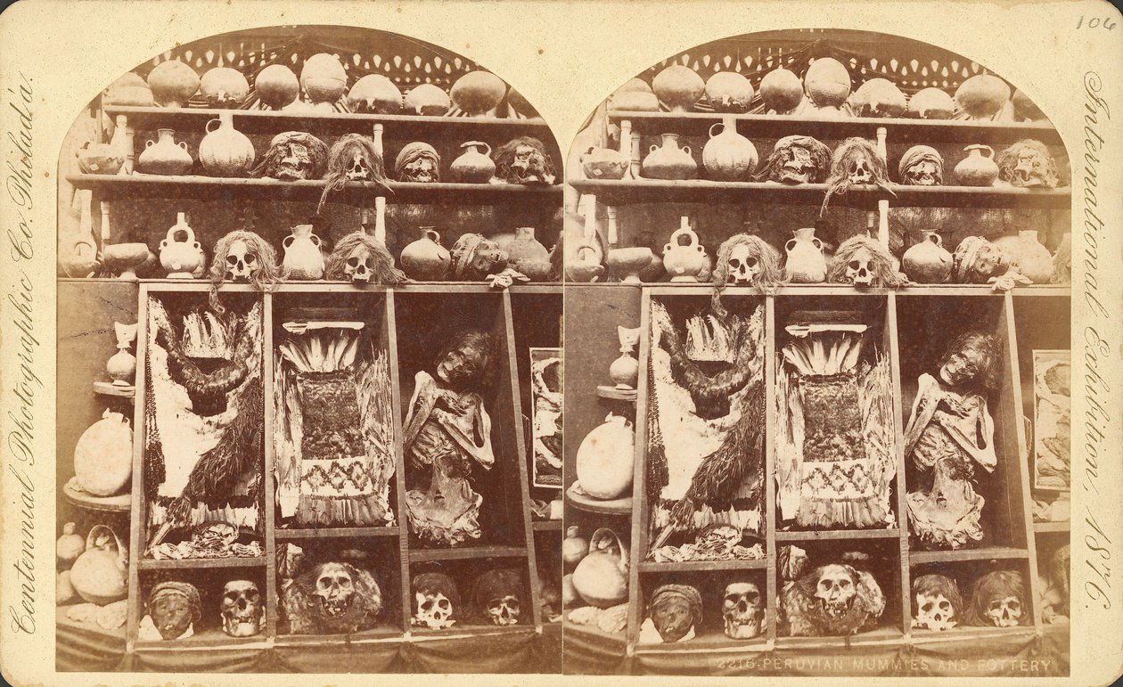Peruvian Mummies and Pottery by Centennial Photographic Co.