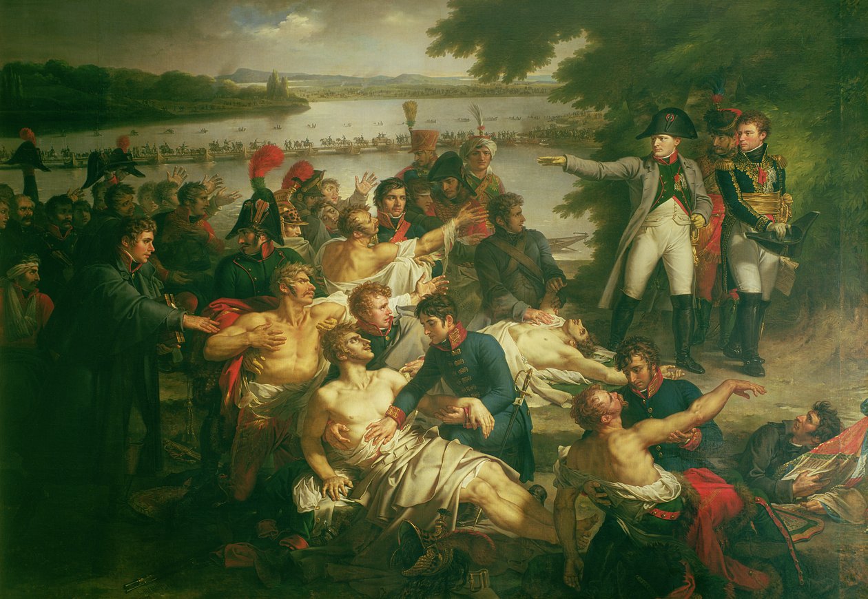 Return of Napoleon to the Island of Lobau after the Battle of Essling ...