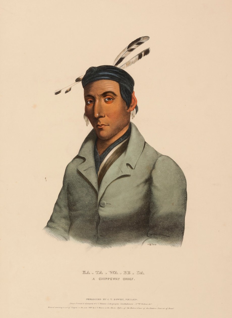 Ka-ta-wa-be-da, a Chippeway Chief, from History of the Indian Tribes of ...