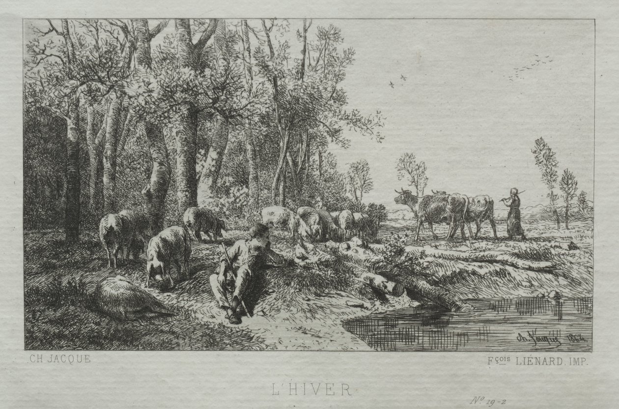 Winter by Charles Emile Jacque: Buy fine art print