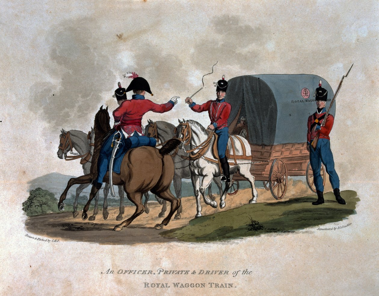 An Officer, Private, and Driver of the Royal Waggon Train, from ...