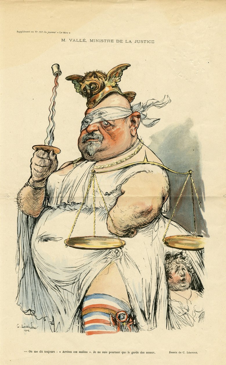 Illustration of Charles Leandre for the Cover of Le Rire