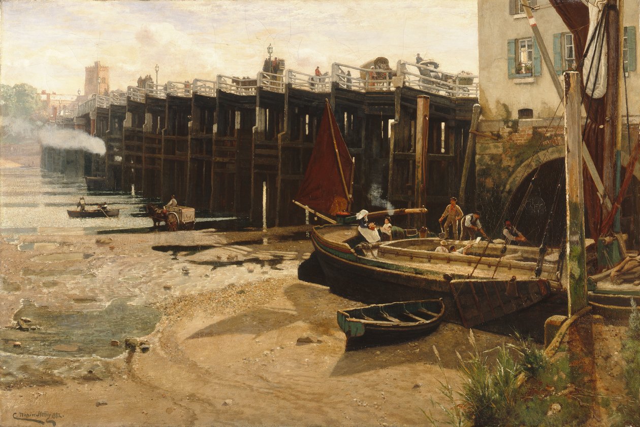 Old Putney Bridge by Charles Napier Hemy: Fine art print