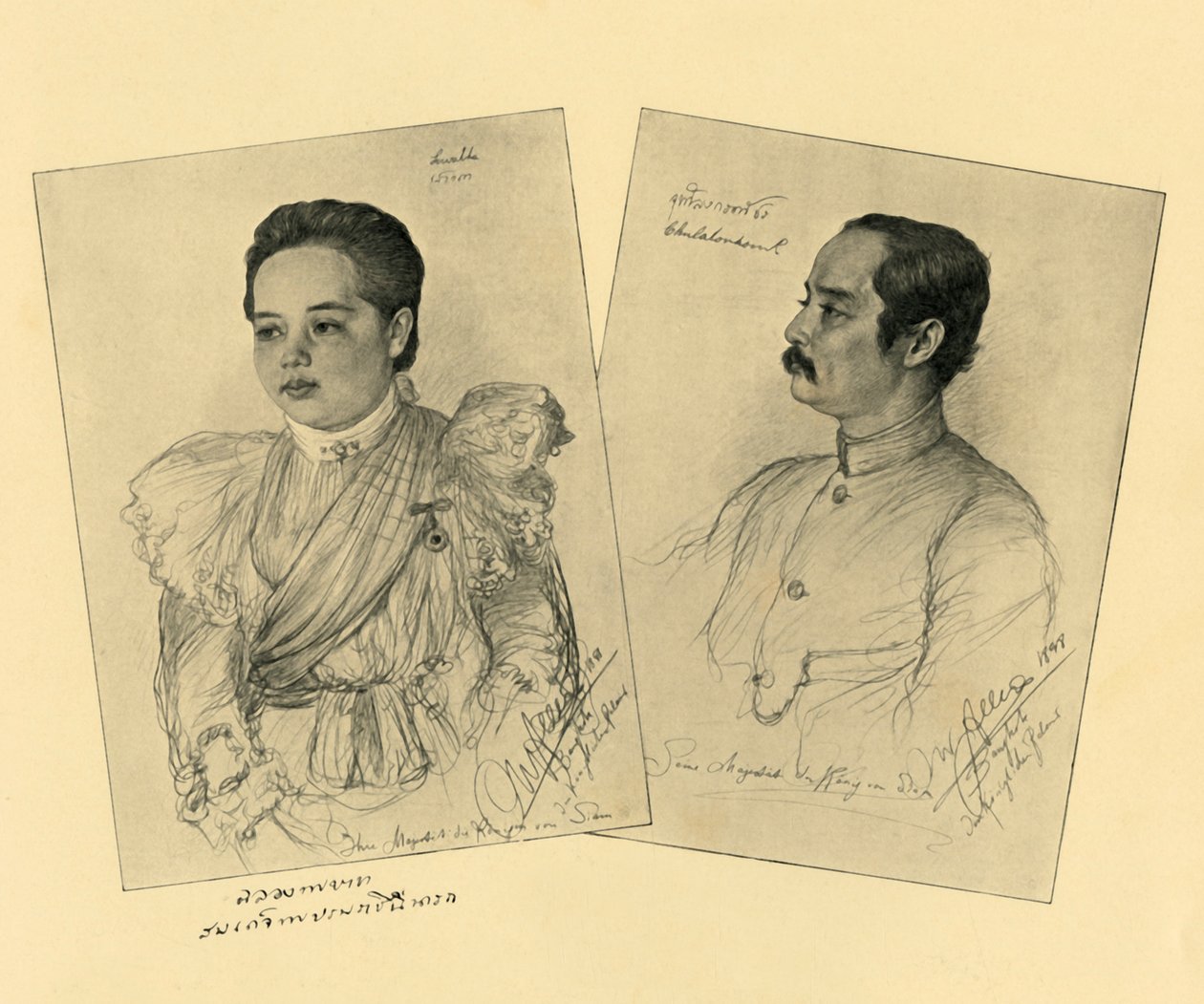 The King and Queen of Siam, 1898 by Christian Wilhelm Allers