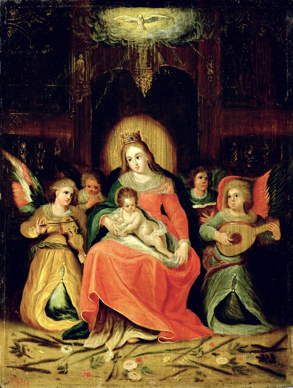 The Virgin Mary with Child and Music-playing Angels