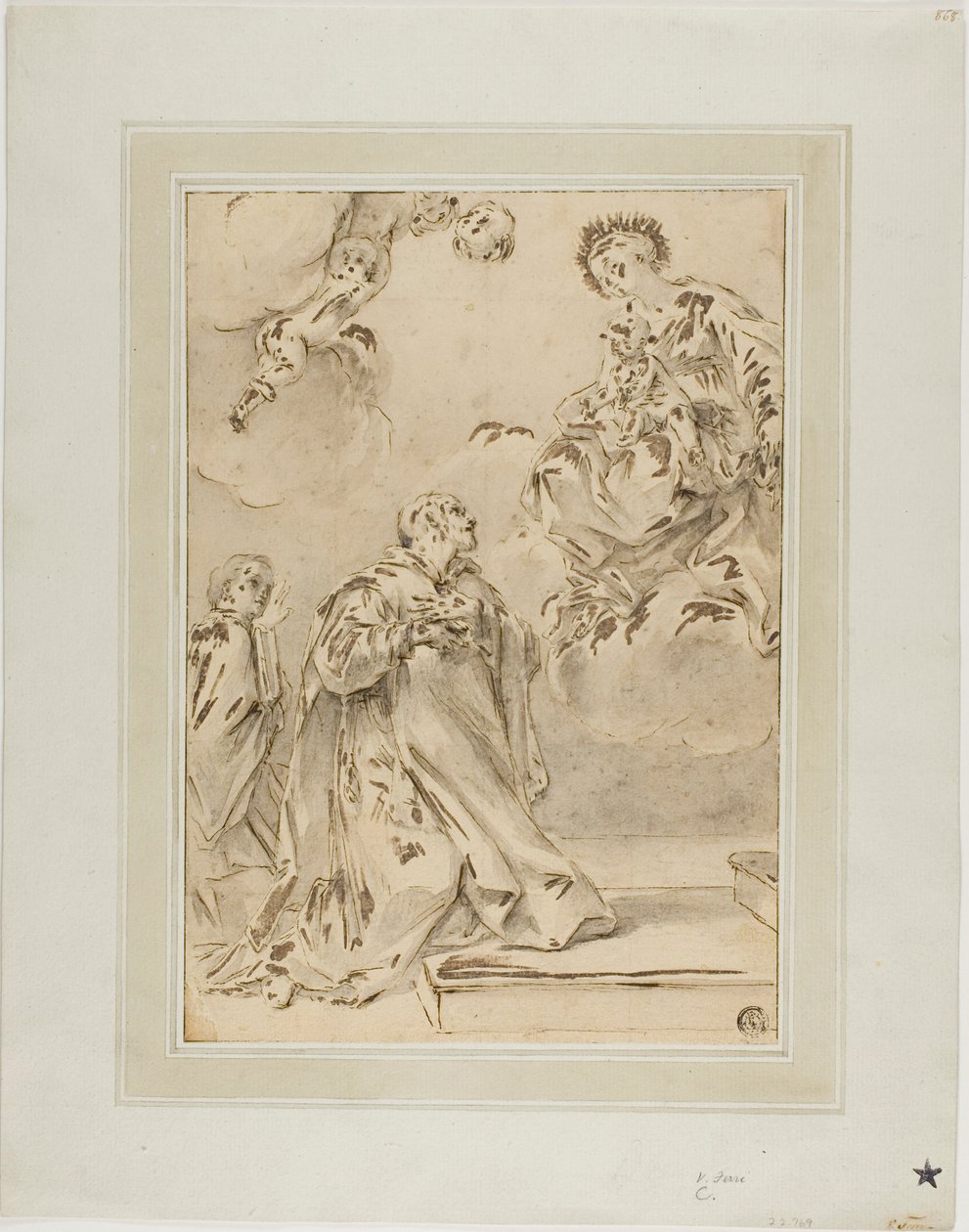 Madonna and Child Appearing to Male Saint by Ciro Ferri