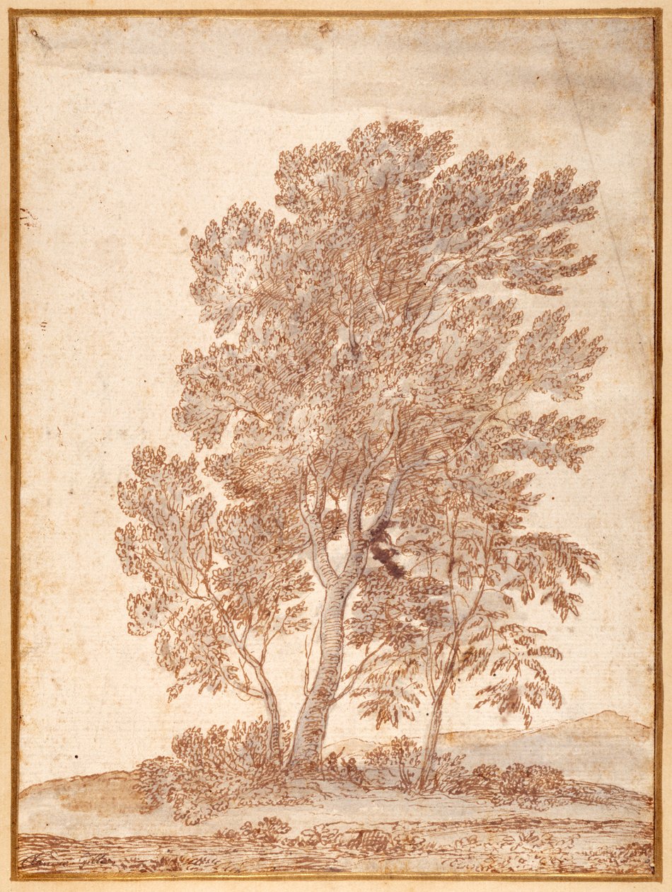 Three Trees by Claude Lorrain: Premium art reproduction