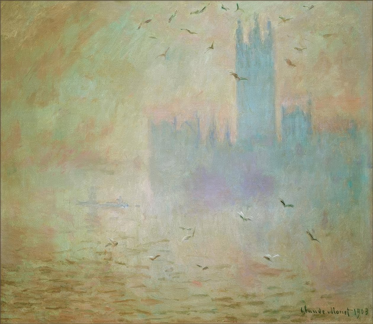 The Parliament, The Seagulls by Claude Monet: Fine art print