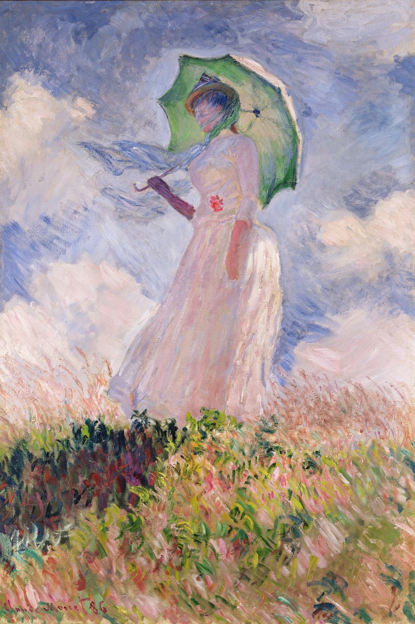 Woman with Parasol Turned to the Left, 1886 by Claude Monet