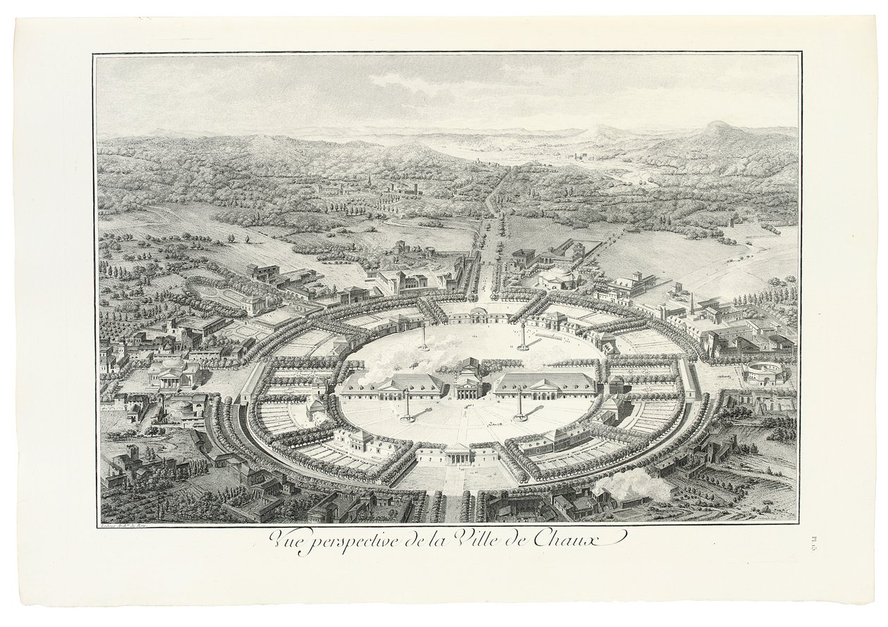 Perspective view of the city of Chaux, 1804