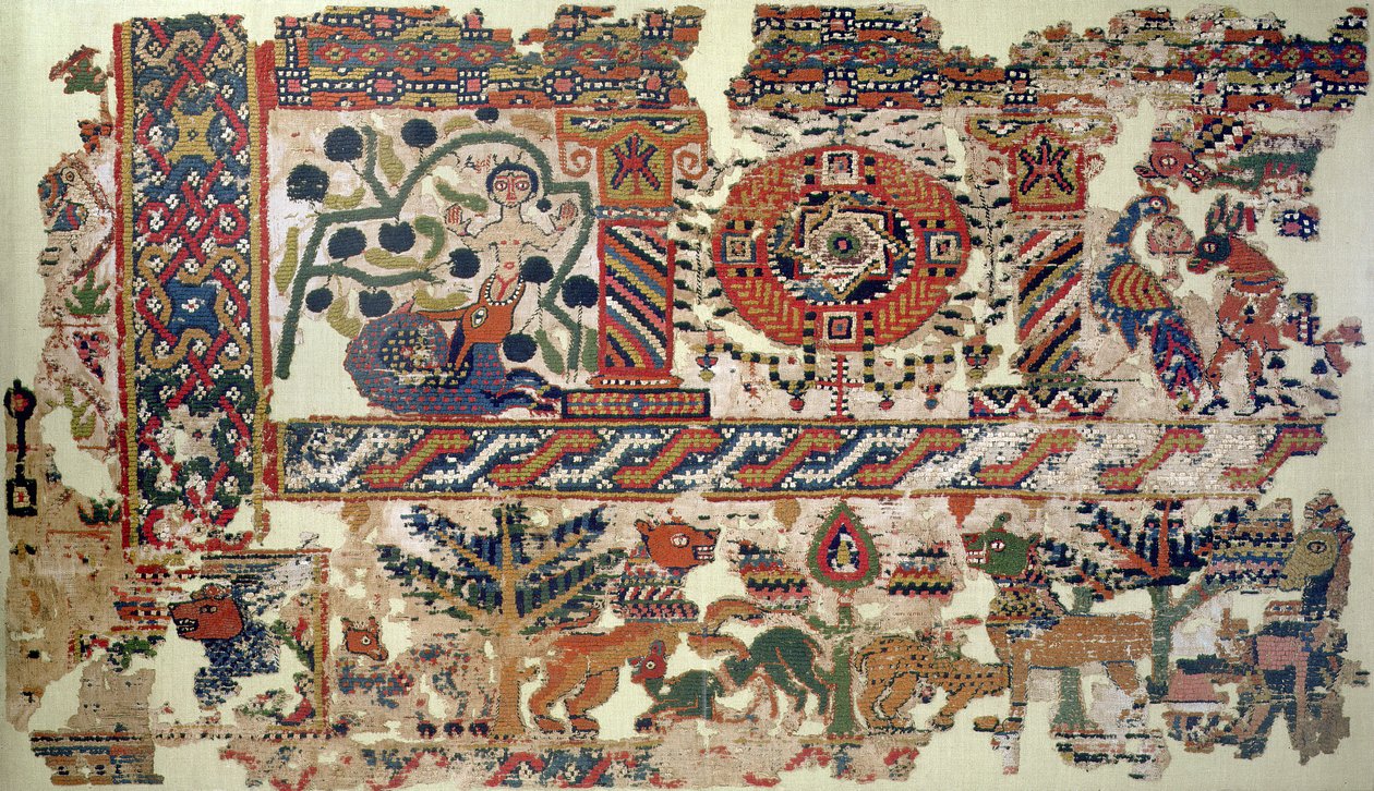 Fragment of textile depicting Jonah and the Whale (detail)