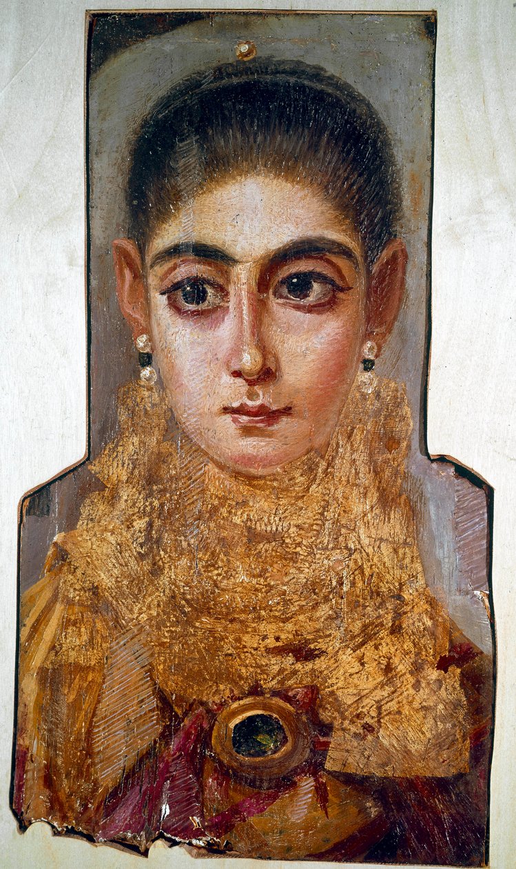 Coptic art: young woman called 'The European'. Fayoum. Painting of wax ...