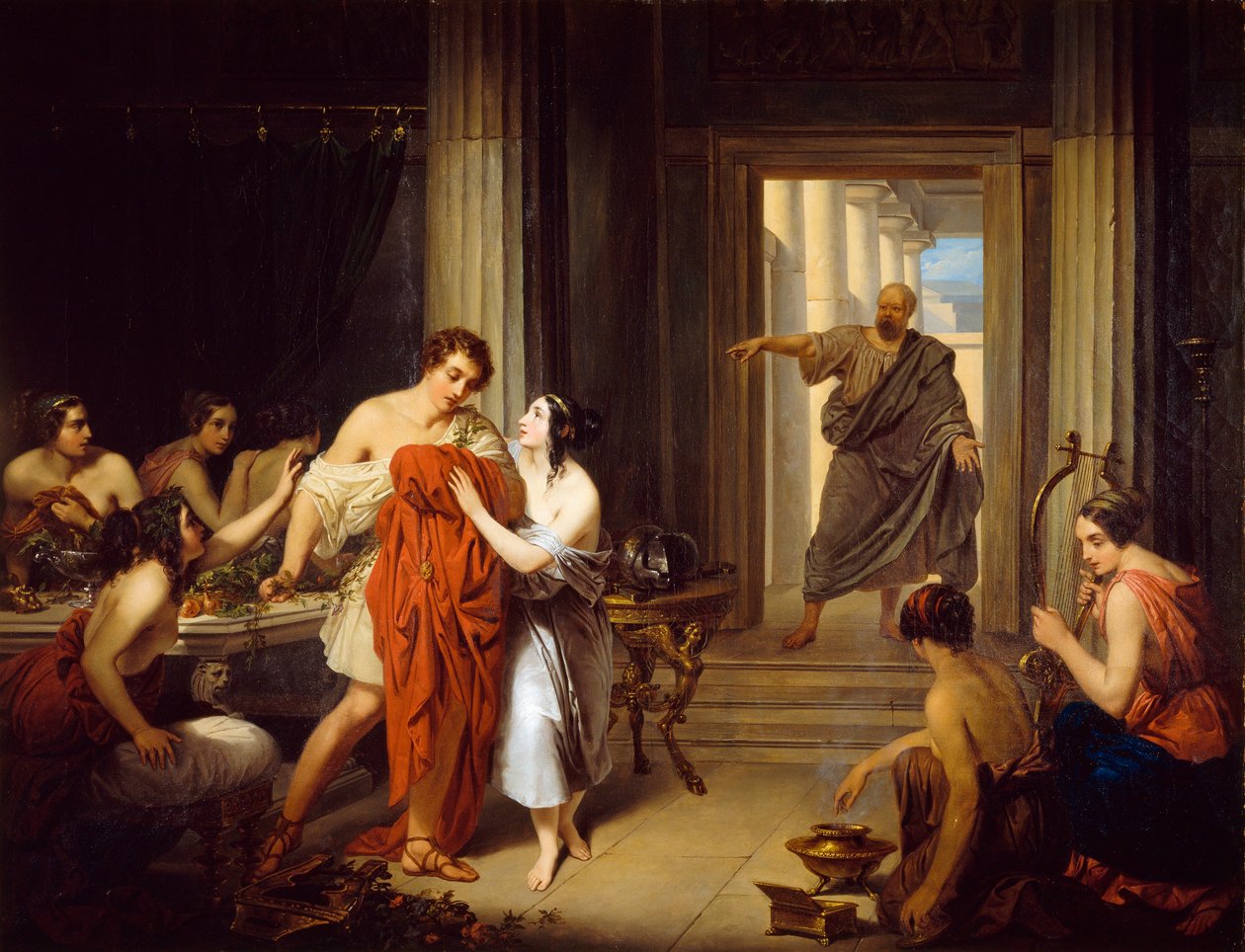 The Greek Philosopher Socrates Discovers the Young Alcibiades with a ...