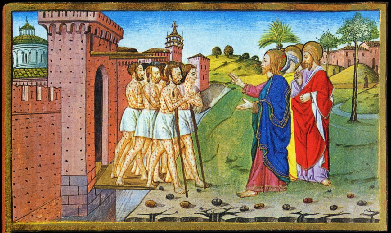 Jesus and the lepers by Cristoforo De Predis