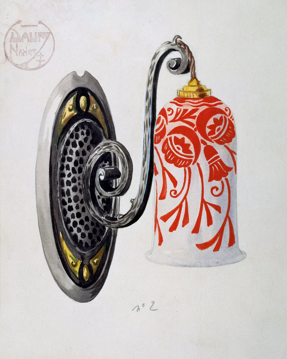 Model of a Number 2 Art Nouveau Wall Light from Daum Brothers Manufacturing
