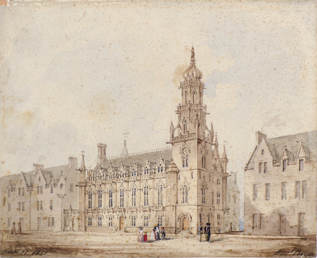 The Dundee Royal Exchange with Tower and Crown: First Drawing