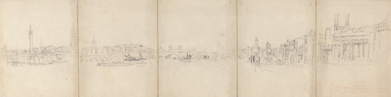 Panorama Old London Bridge by David Cox: Buy fine art prints