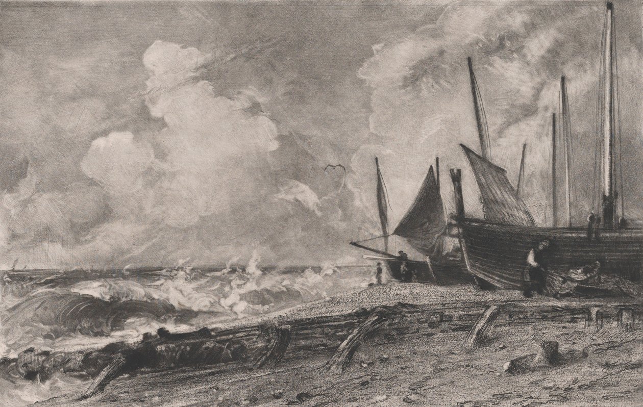 A Sea Beach by David Lucas: Highest-quality art reproduction