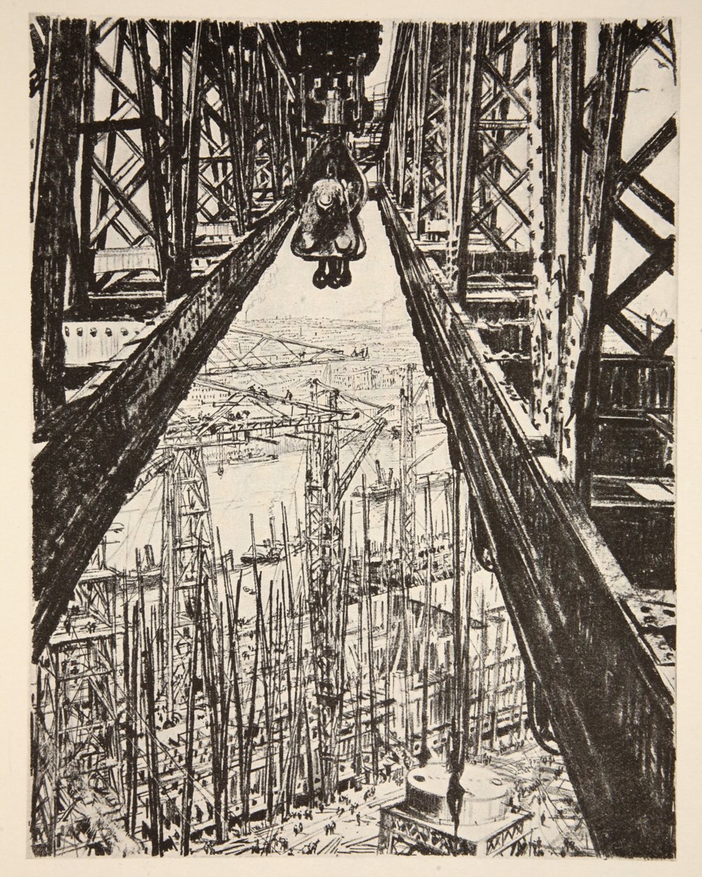 Shipyard seen from Big Crane, illustration from 'The Western Front ...