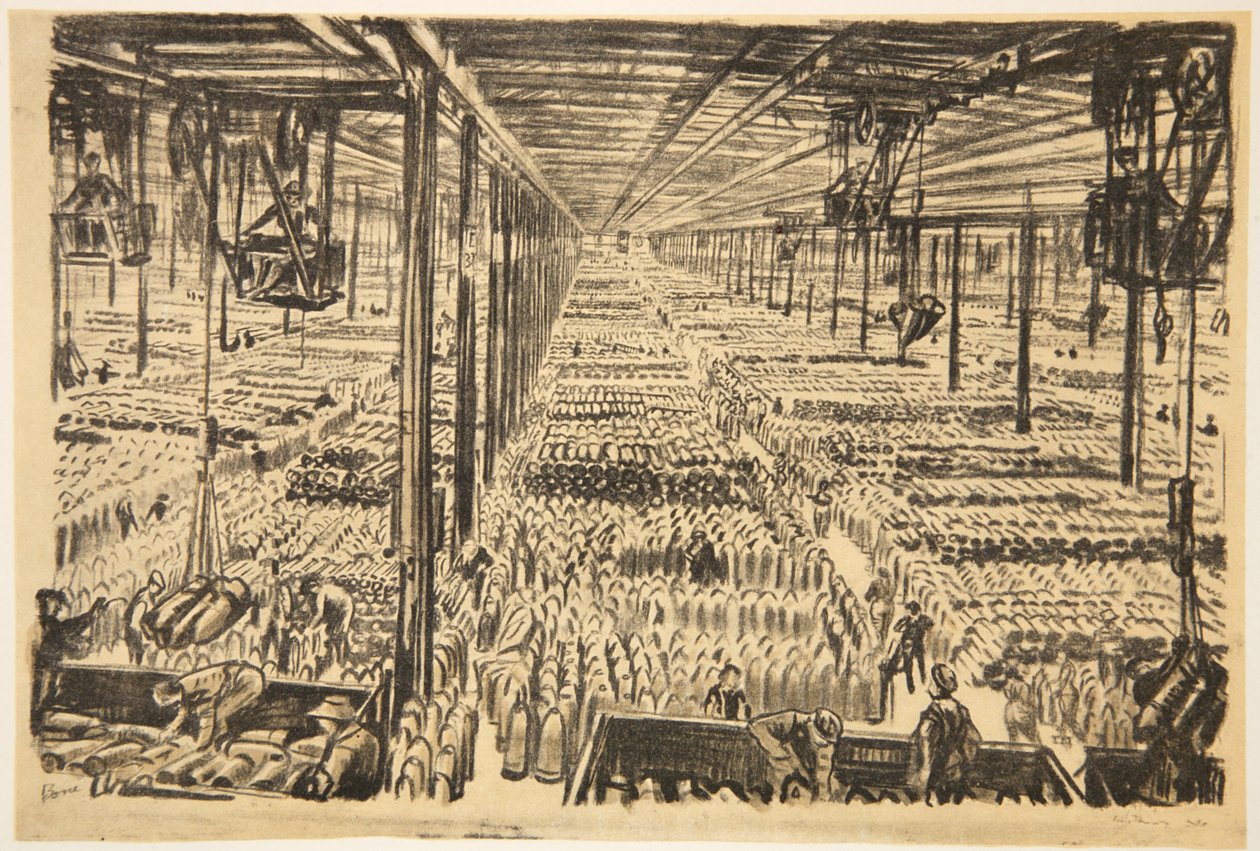 The hall of the million shells, illustration from 'The Western Front ...