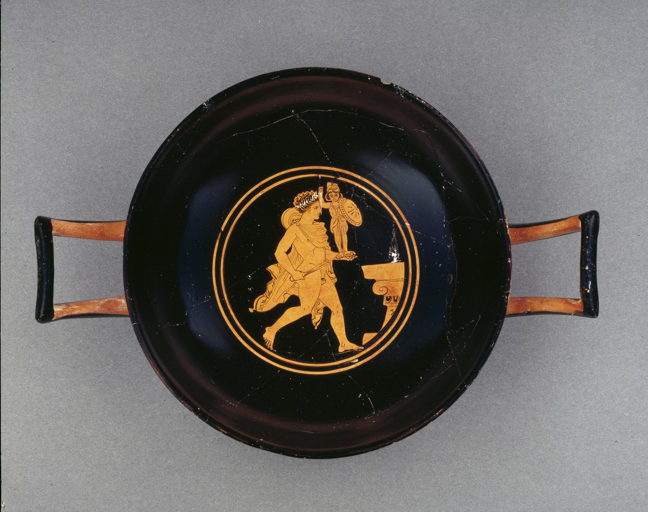 Attic red-figure stemless cup, depicting Diomedes stealing the magic ...