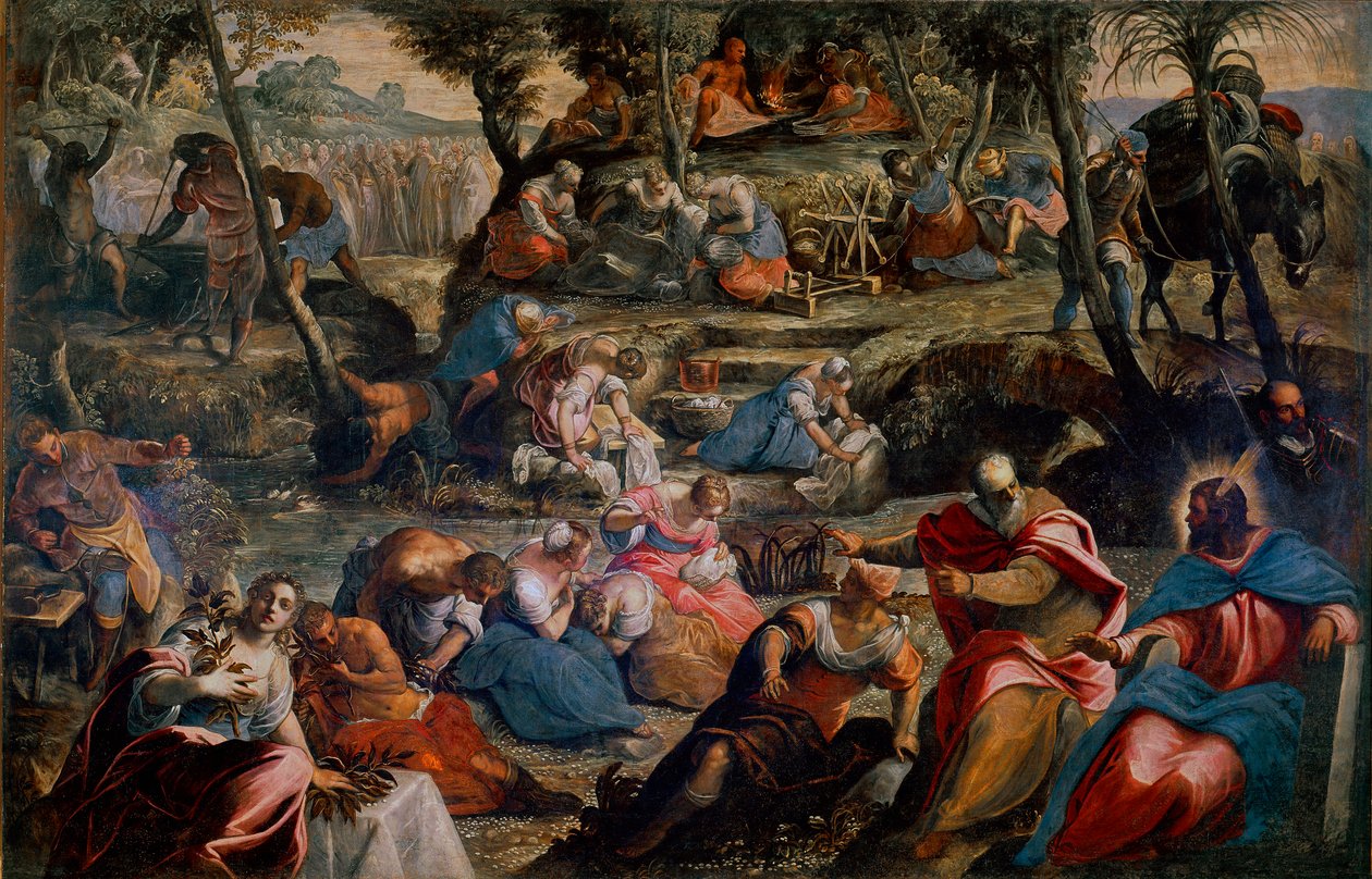 The Recollection of Manna (Jews in the Desert). Scene of the Old ...