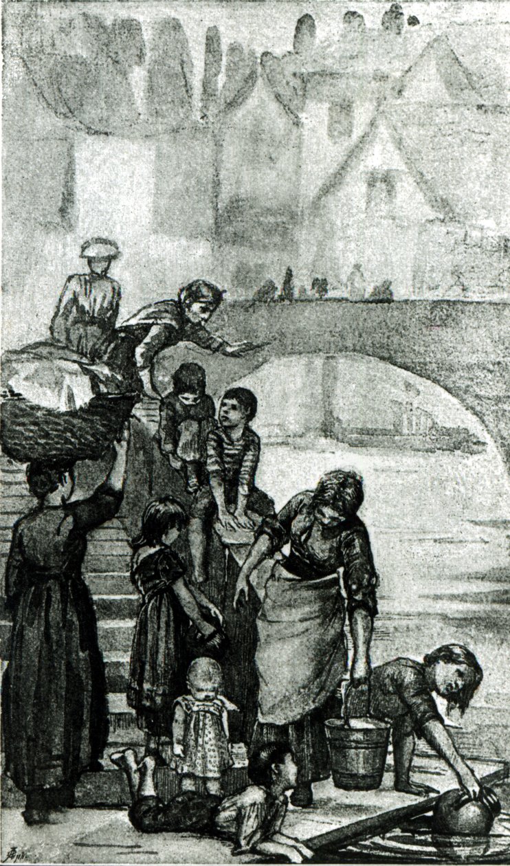 Fetching Water from the River from 'London Street Arabs' by Dorothy Tennant