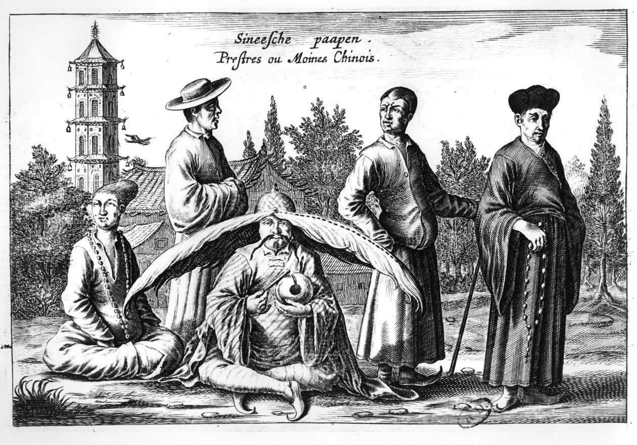 Chinese priests and monks, from China Illustrated by Athanasius Kircher ...