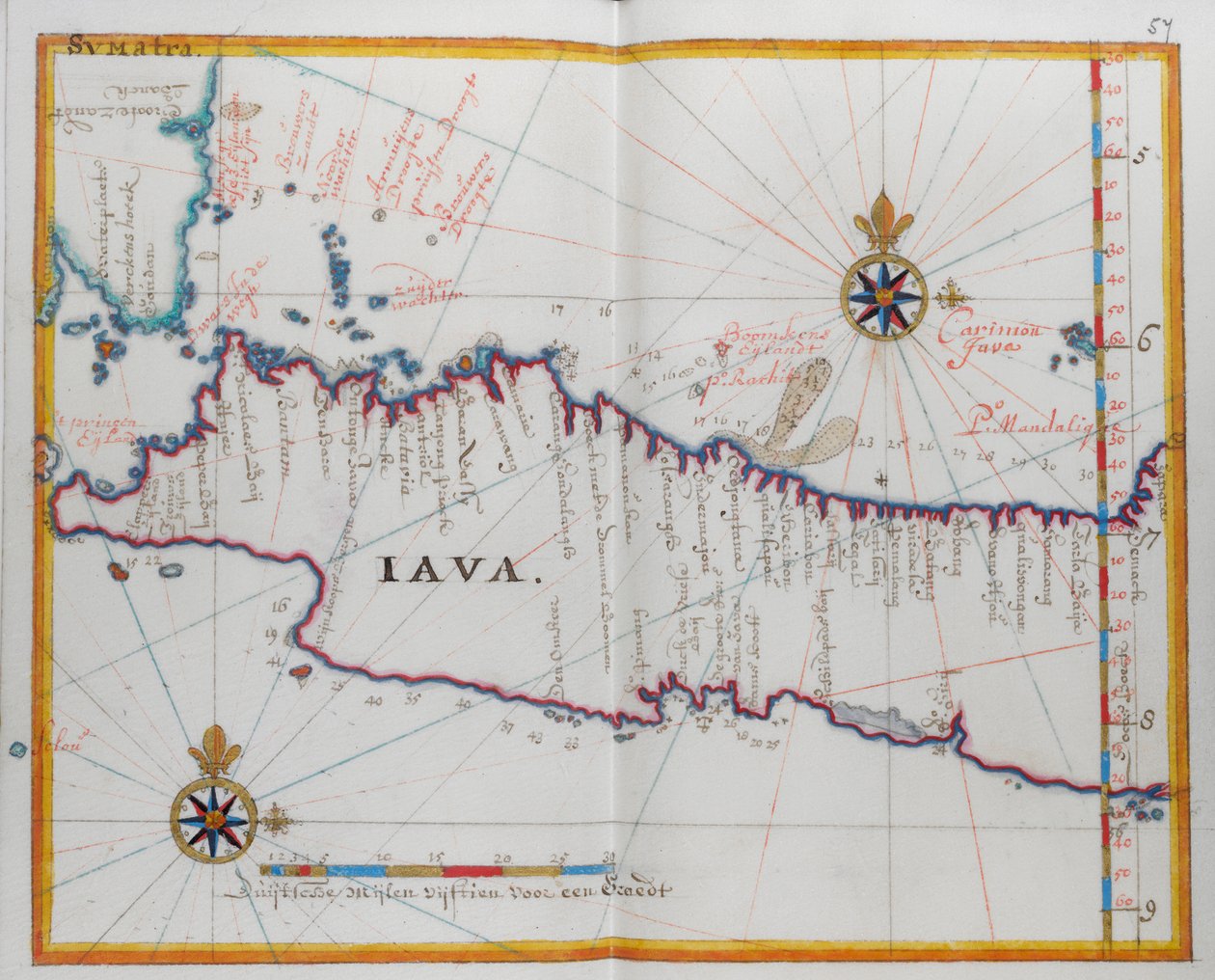 Map of the island of Java by Dutch School: Fine art print