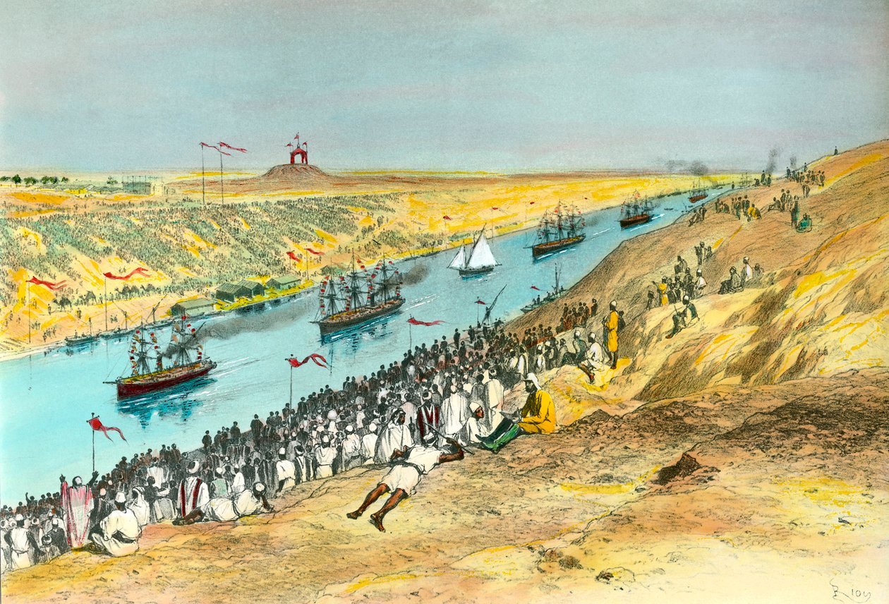 Inauguration of the Suez Canal (1869) by Edouard Riou