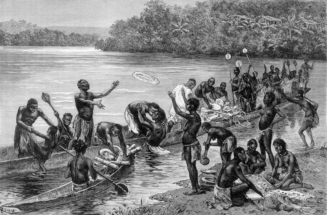 The different activities of the tribe of the village of Adouma in ...