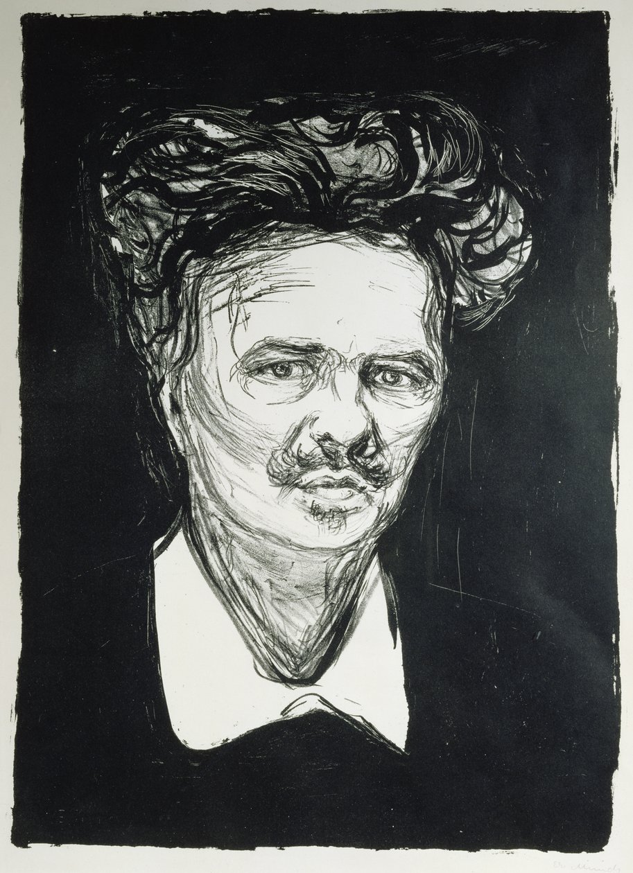August Strindberg by Edvard Munch: Premium art reproduction