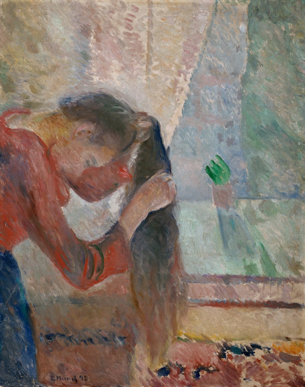Girl combing her hair by Edvard Munch: Buy fine art print