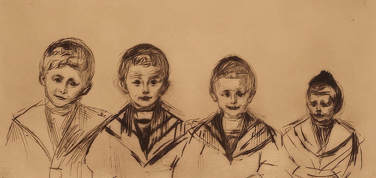 Portrait of the Four Linde Boys by Edvard Munch