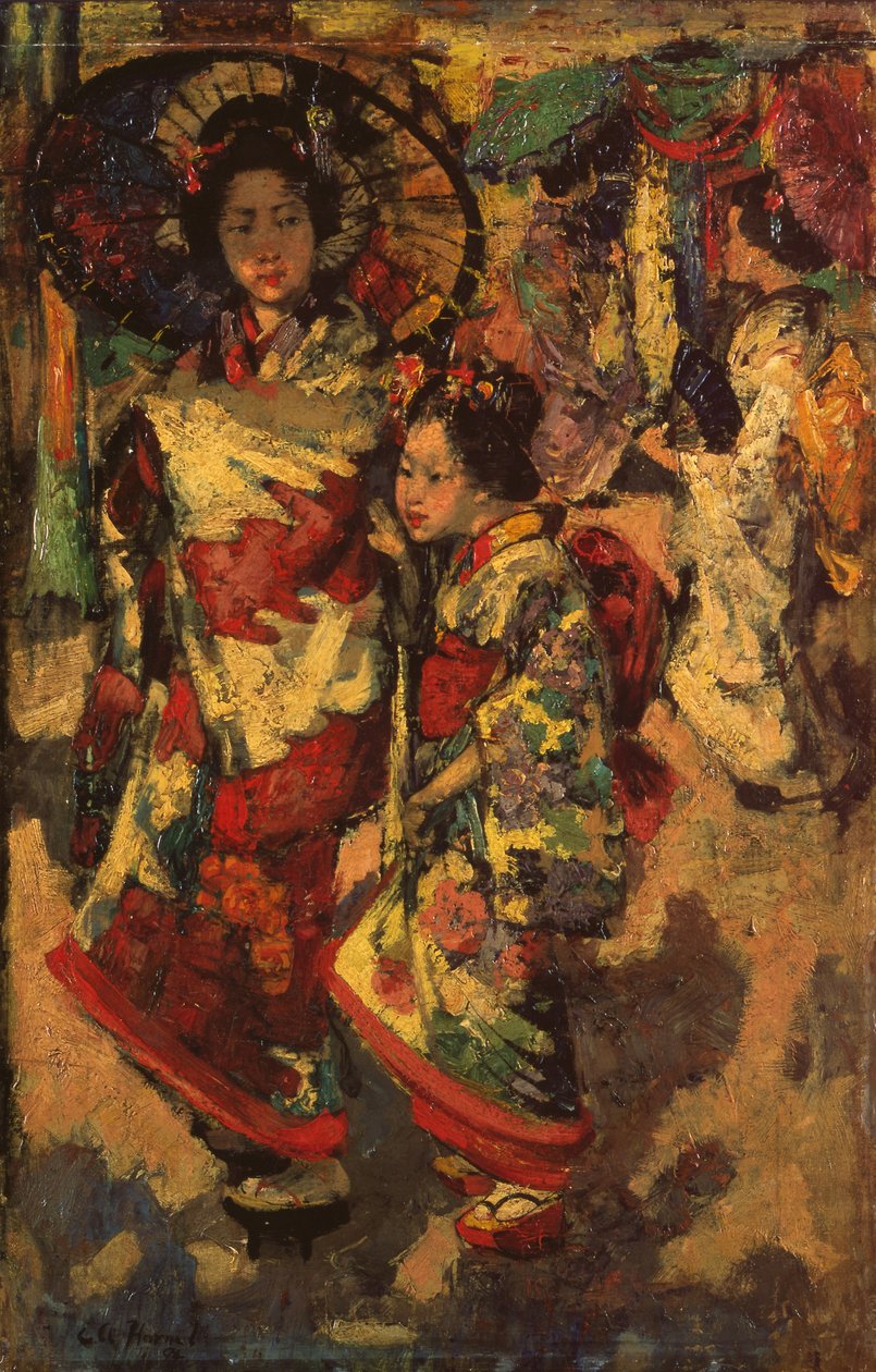 Two Geisha Girls by Edward Atkinson Hornel: Fine art print