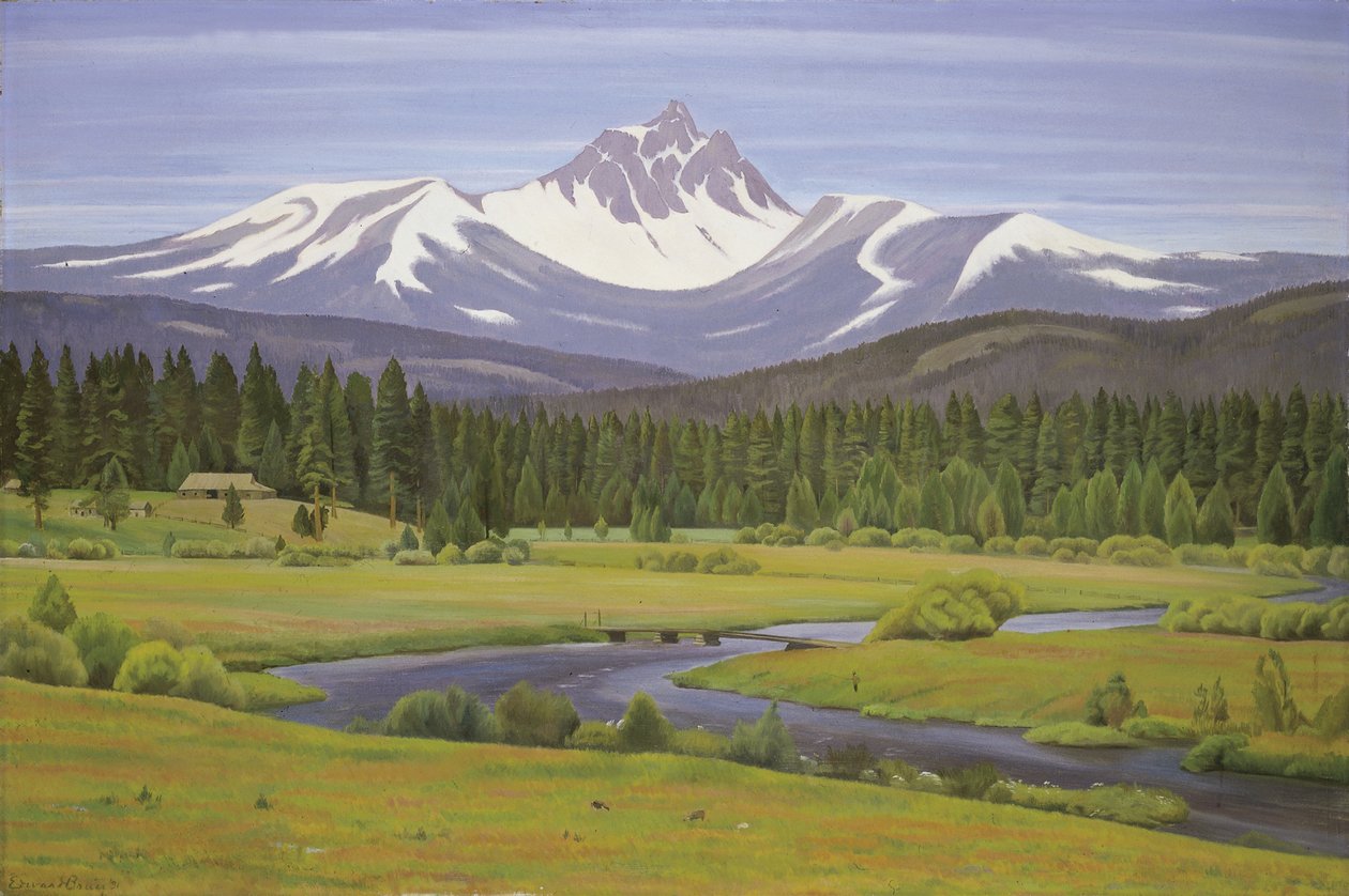 In the Cascade Mountains by Edward Bruce: Fine art print