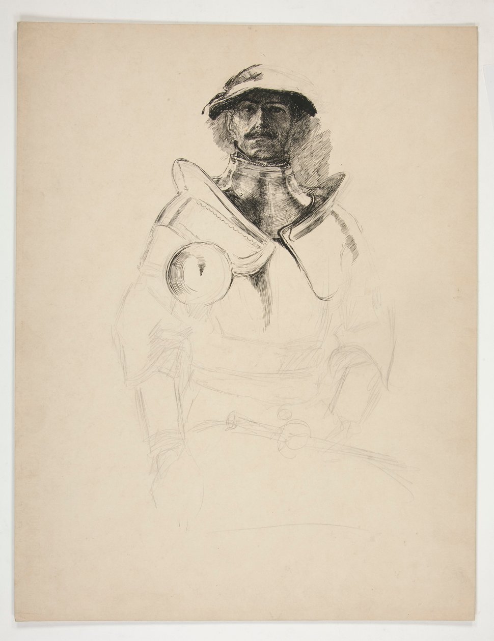 Sketch of a Knight in Armor by Edwin Austin Abbey