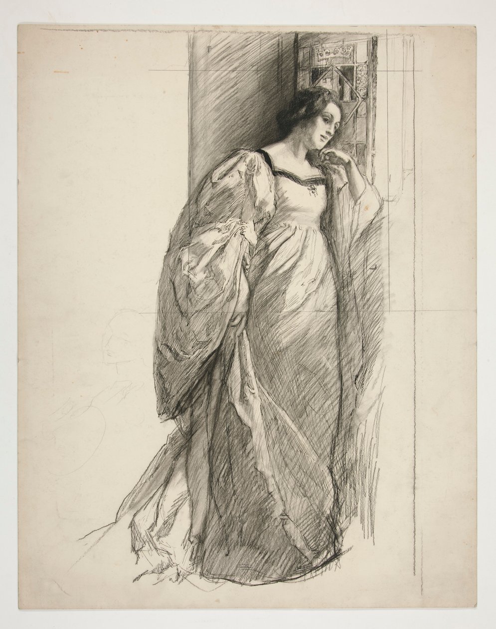 Sketch of a Lady, Illustration for by Edwin Austin Abbey