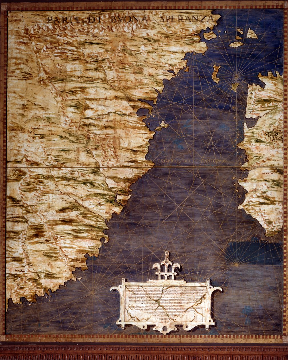 South Africa and Cape of Good Esperance Map Made by Egnazio Danti